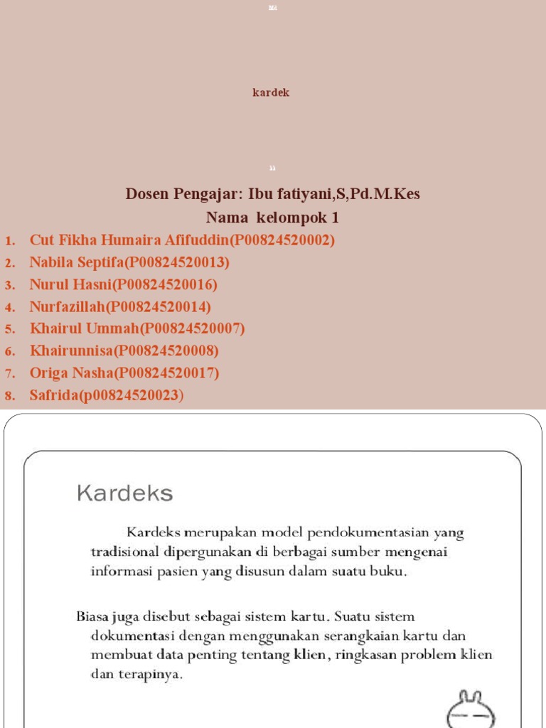 Pengertian dan Manfaat Kardek | PDF