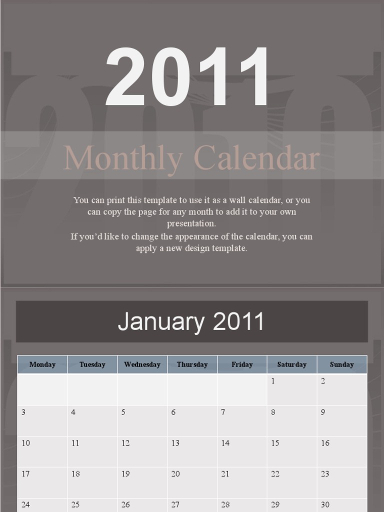 2011 Calendar | PDF