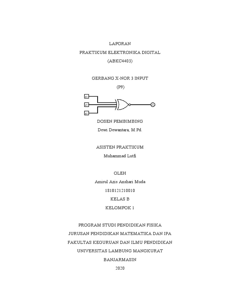 Laporan Gerbang X-NOR 3 Input | PDF