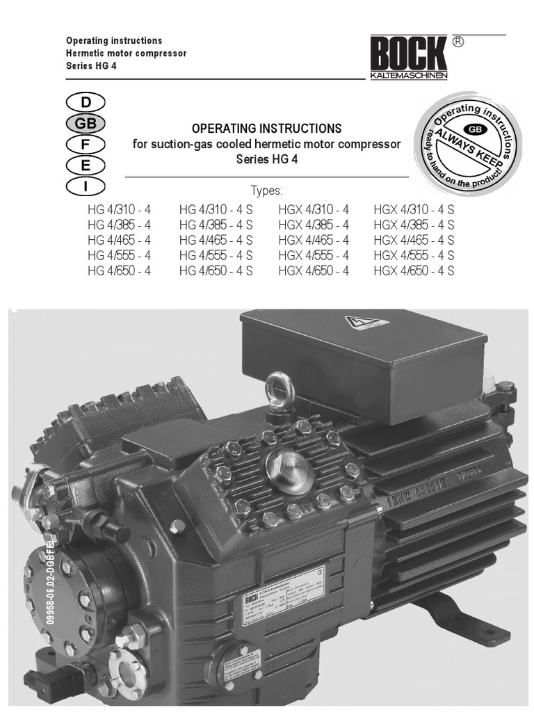 For Suction-Gas Cooled Hermetic Motor Compressor Series HG 4 | PDF ...