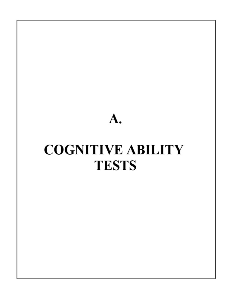 Cognitive Ability Tests | PDF