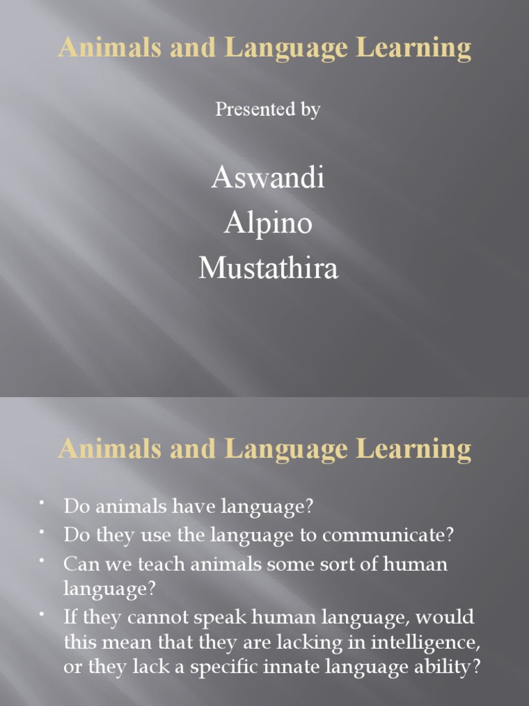 Animals and Language Learning Psycho Linguistics | PDF | Chimpanzee ...