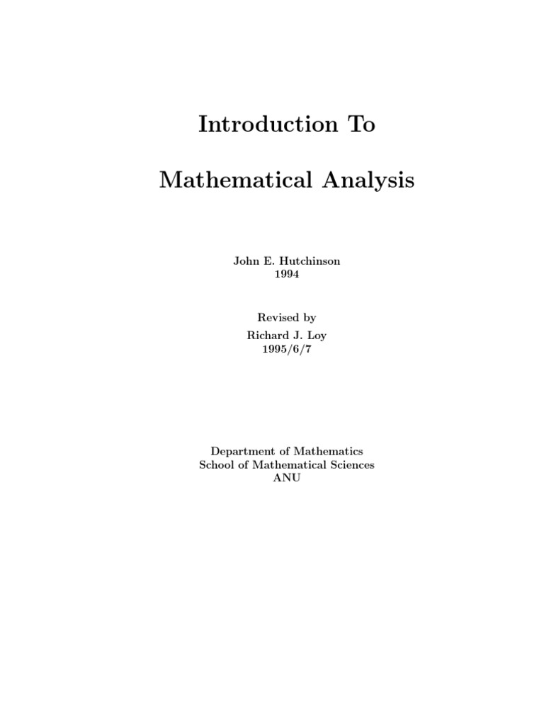 Math Analysis for Enthusiasts | PDF | Theorem | Continuous Function