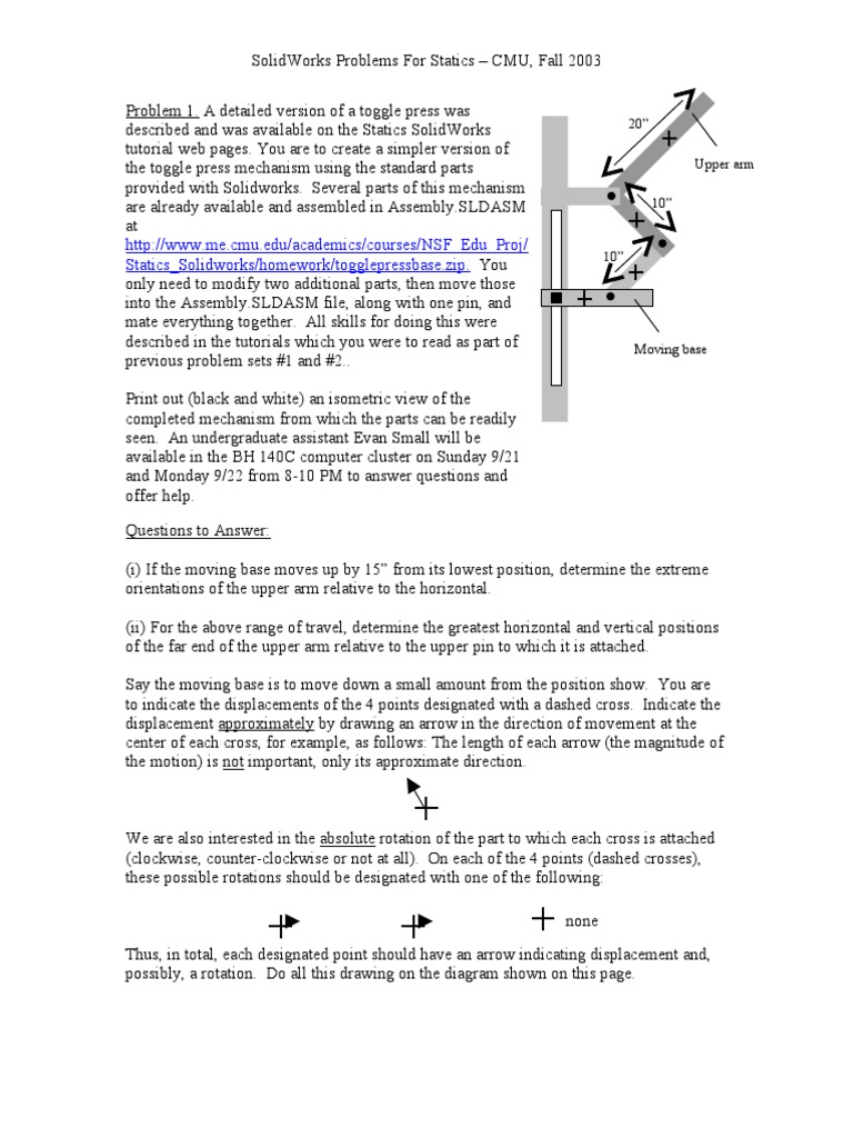 SolidWorks Assignments | PDF | Force | Mechanical Engineering