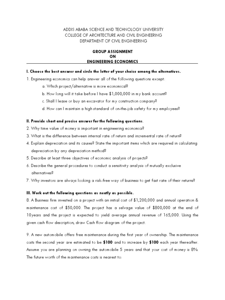 Groups Assignment Eco | PDF | Depreciation | Financial Economics