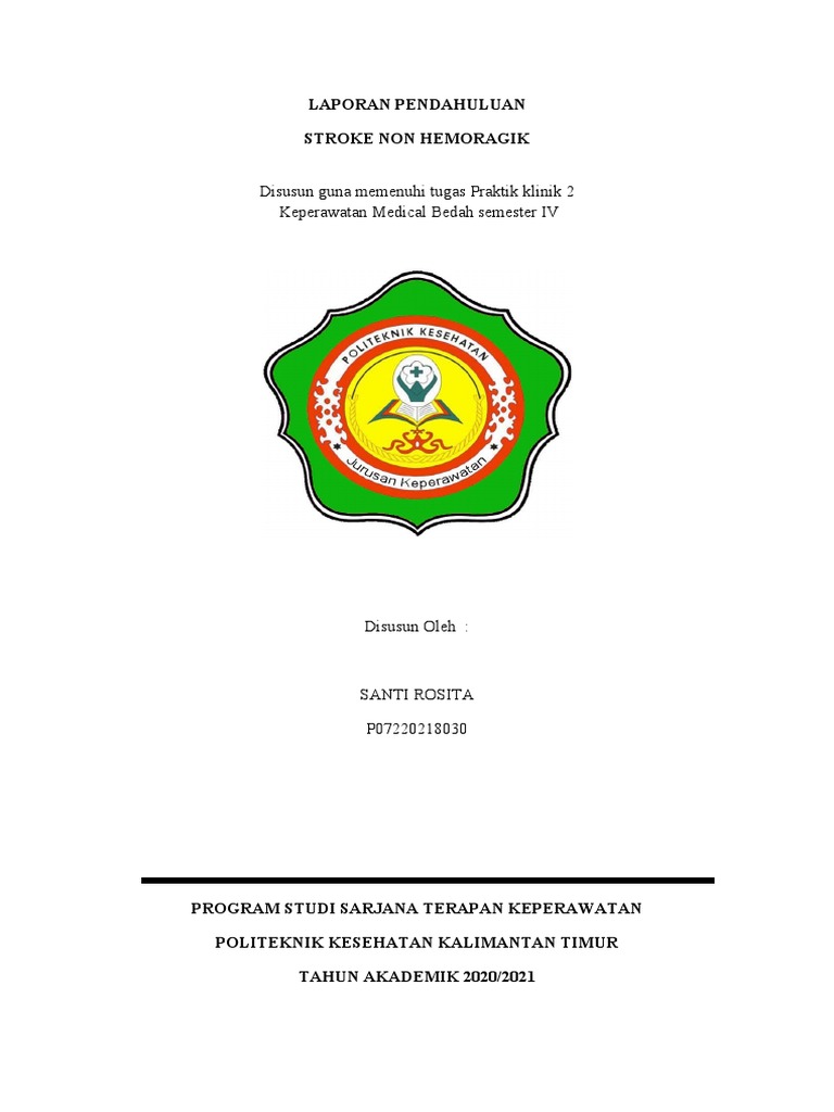 Laporan Pendahuluan Stroke Non Hemoragik | PDF