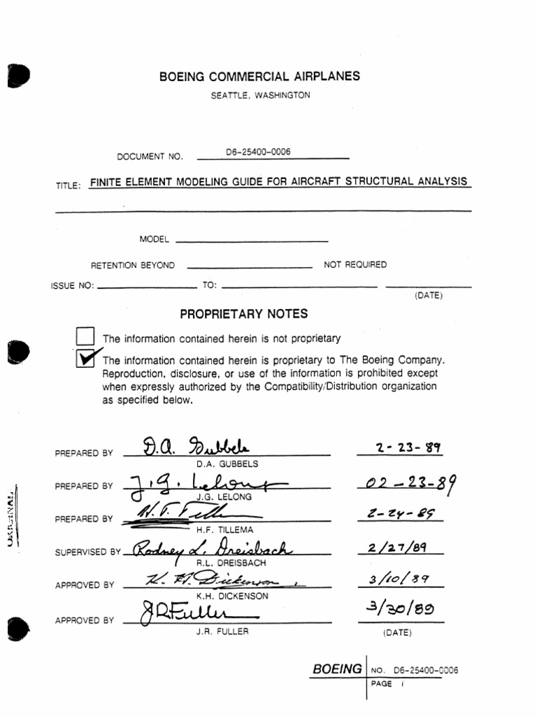 Finite Element Modeling Manual For Aircraft Structural Analysis by ...