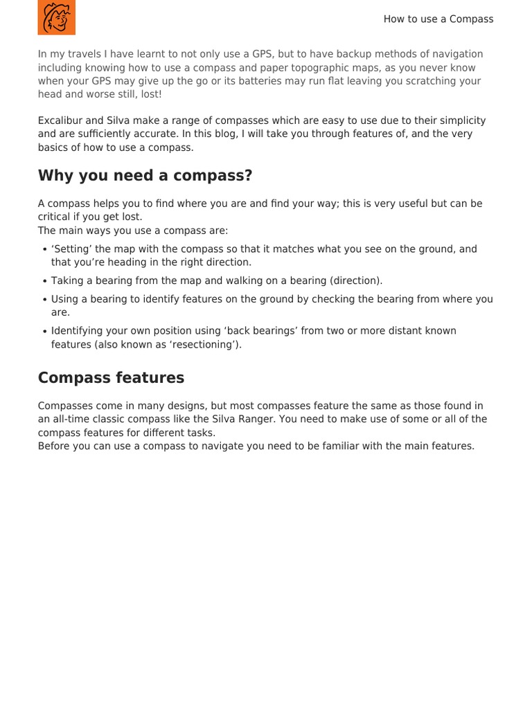 How To Use A Compass | PDF | Compass | Metrology