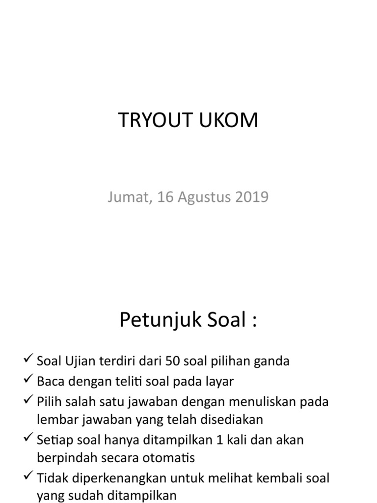 Tryout UKOM: Soal Pilihan Ganda 2019 | PDF