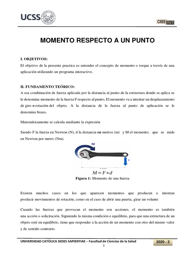 LAB. N°3 (Momento Respecto A Un Punto) | PDF | Fuerza | Science