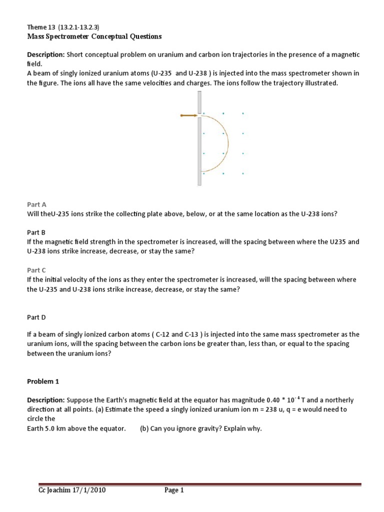 Mass Spectrometry Questions | PDF | Ion | Mass Spectrometry