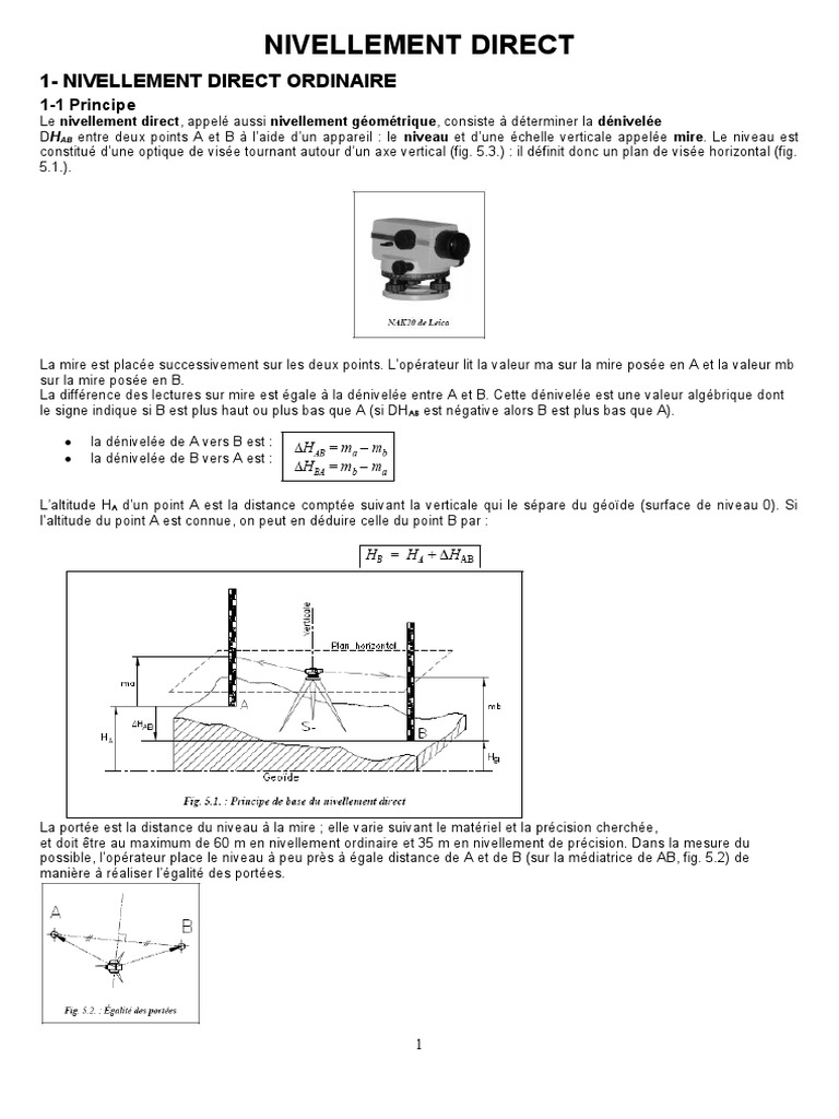 05b Nivellement Direct | PDF | Objectif photographique | Optique