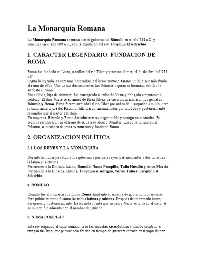 Roma La Historia Romana Resumen | PDF | Pompeyo | Republica Romana