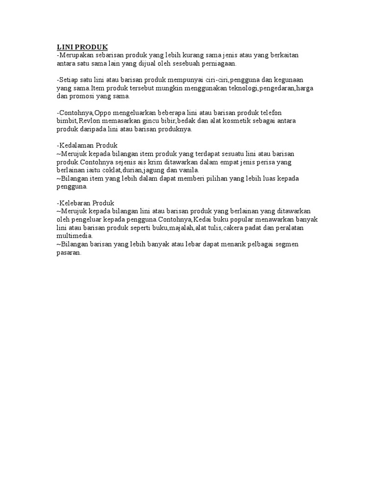 Lini Produk | PDF