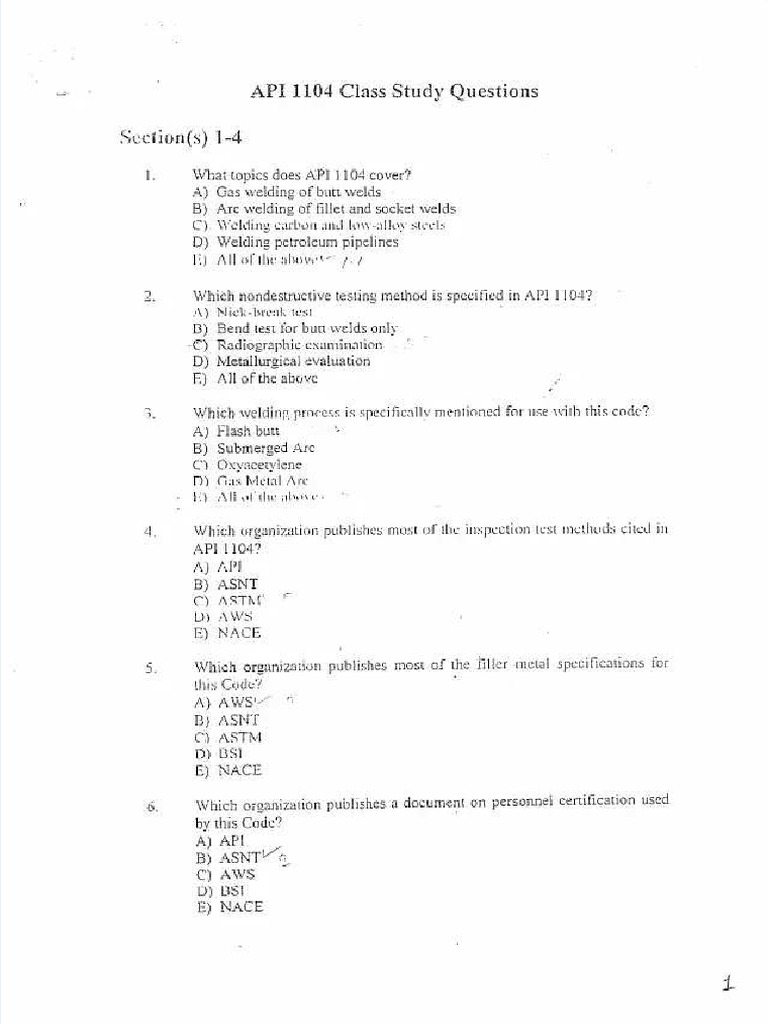 API 1104 Question | PDF