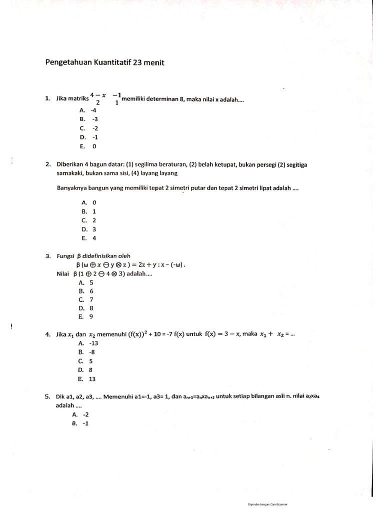 Soal Utbk 2020 (PK & Pu) | PDF