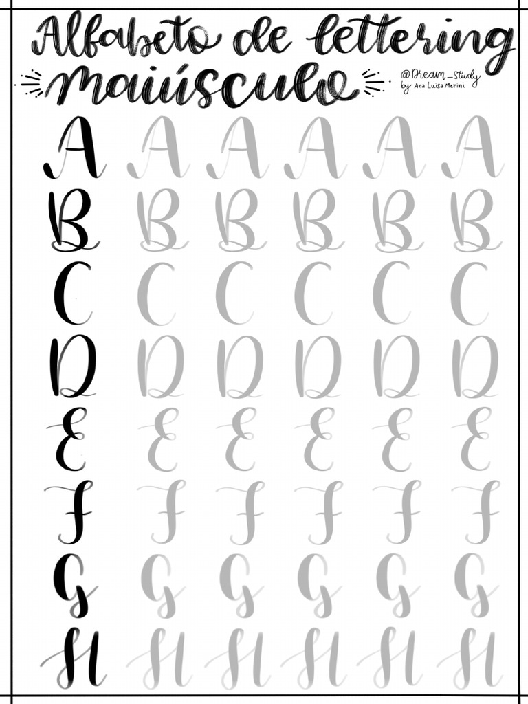 Alfabeto de Lettering Maiúsculo | PDF