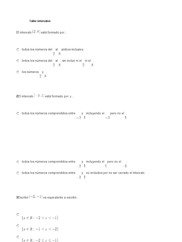 Taller Intervalos | PDF