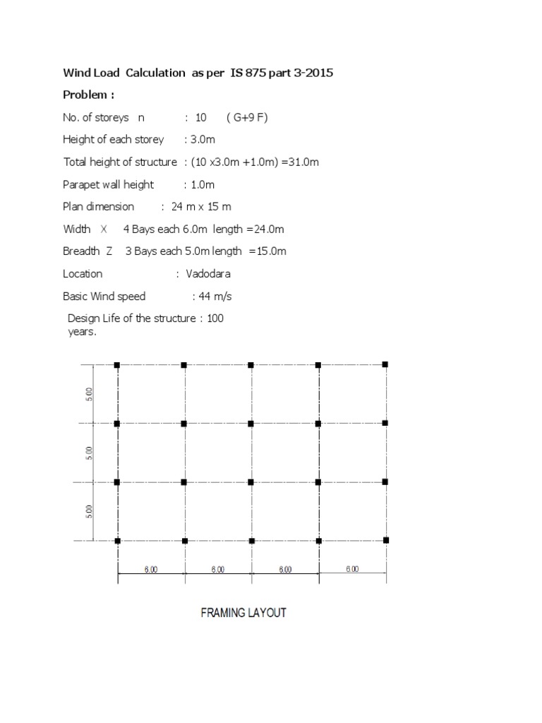 Wind Load Calculation per IS 875 Part 3 | PDF | Metrology | Physical ...