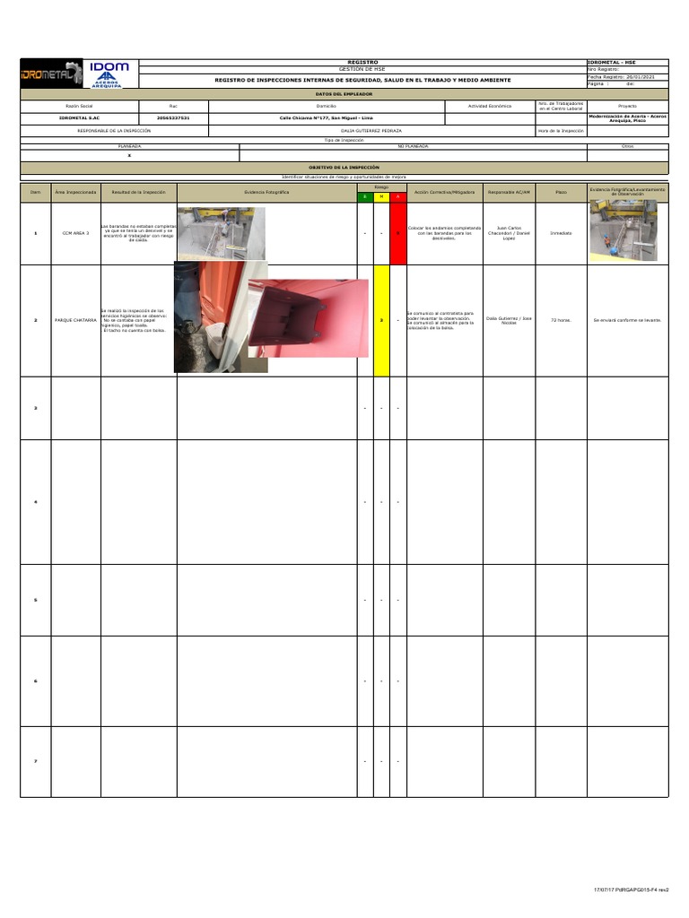 Formato de Inspección | PDF | Business