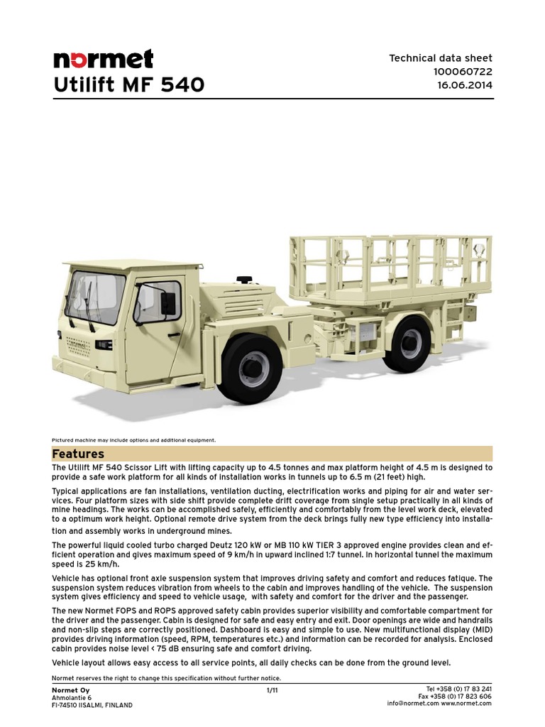 Utilift MF 540 100060722getman | PDF | Crane (Machine) | Brake