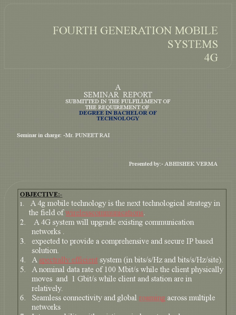 Fourth Generation Mobile Technology | PDF | Software | 4 G