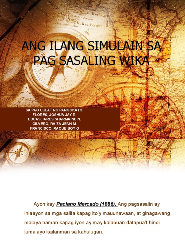 ANG ILANG SIMULAIN SA PAG SASALING WIKA Group 5 | PDF