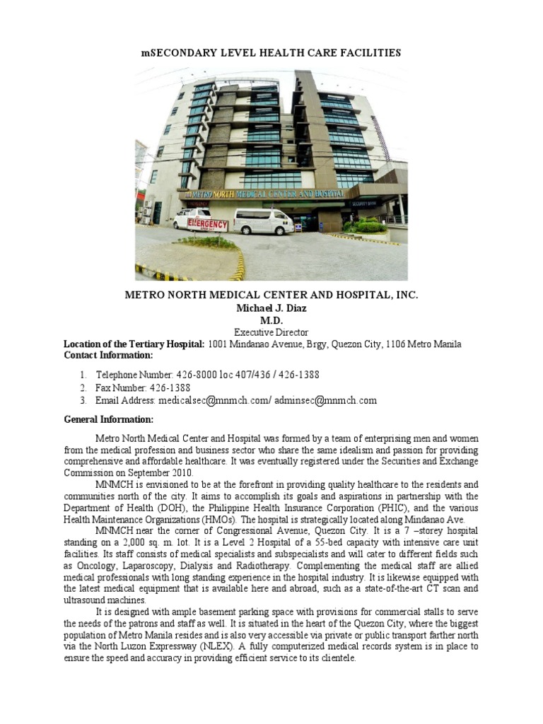 Overview of Secondary Hospitals in the Philippines | PDF | Health Care ...