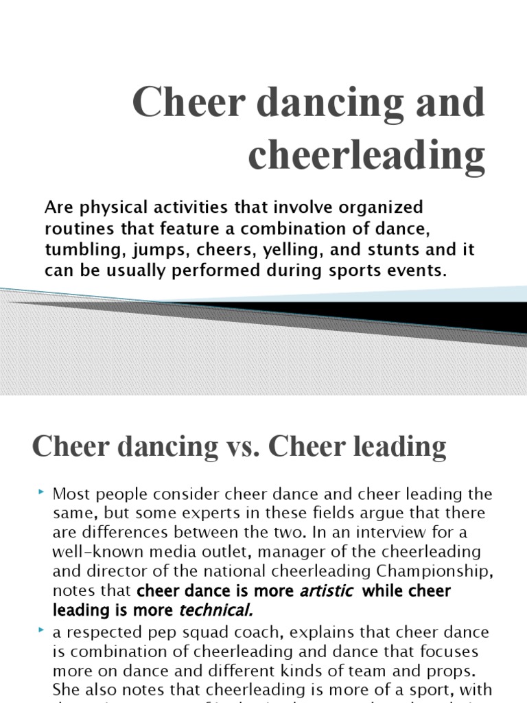 Differences Between Cheer Dance and Cheerleading | PDF | Cheerleading ...