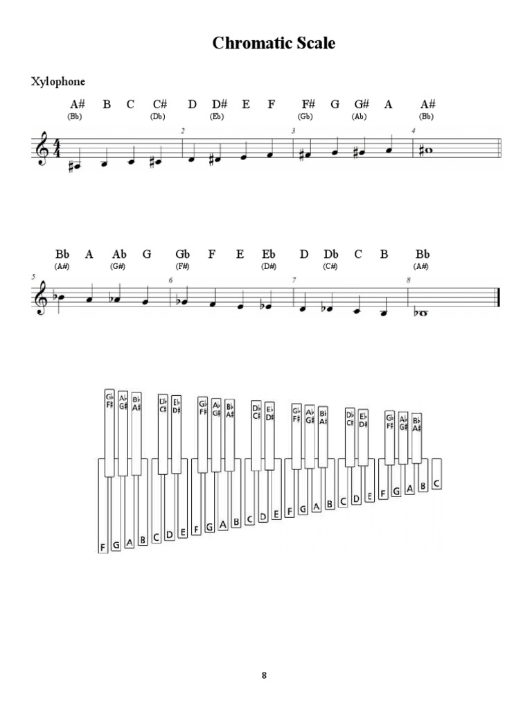 Xylophone Chromatic Scale Chart | PDF