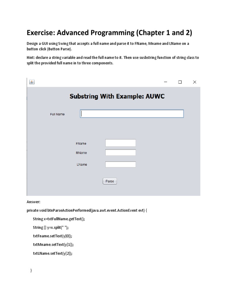 Exercise: Advanced Programming (Chapter 1 and 2) | PDF | Computer Data ...