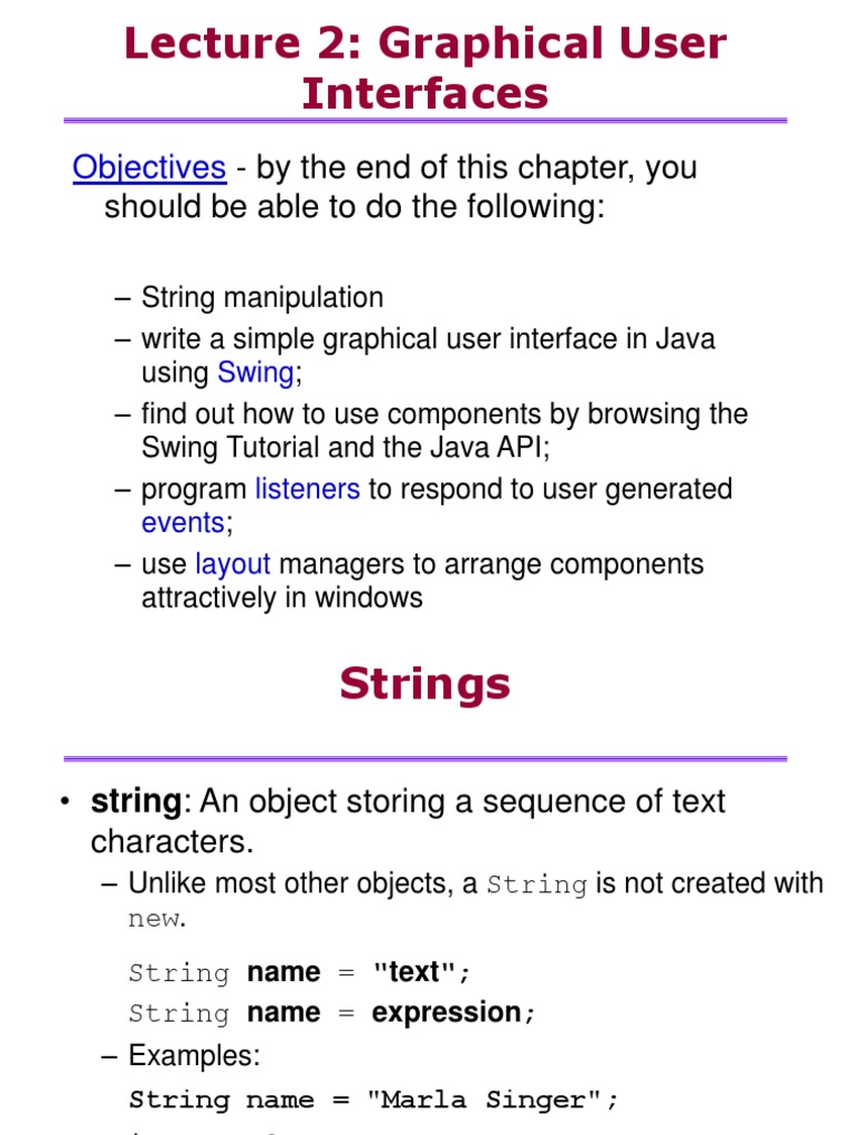 Lecture2 GUI Basics | PDF | Software | Computer Programming