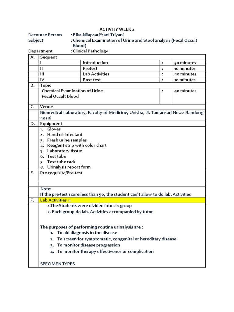 Urine and Stool Chemical Analysis Guide | PDF | Medicine | Medical ...