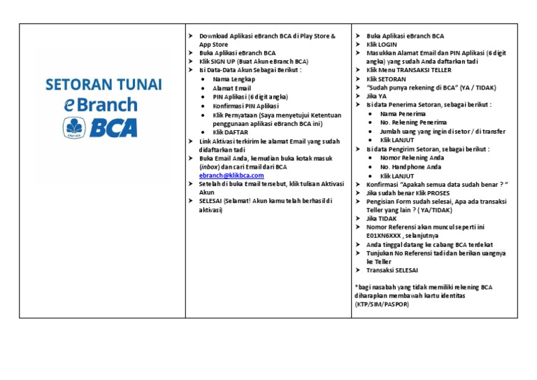 Aplikasi Ebranch BCA | PDF