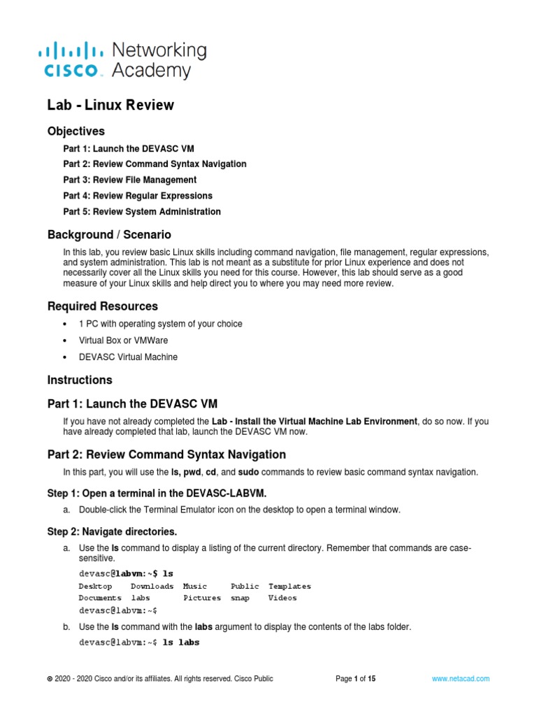 1.2.2 Lab - Linux Review | PDF | Domain Name System | Computer File