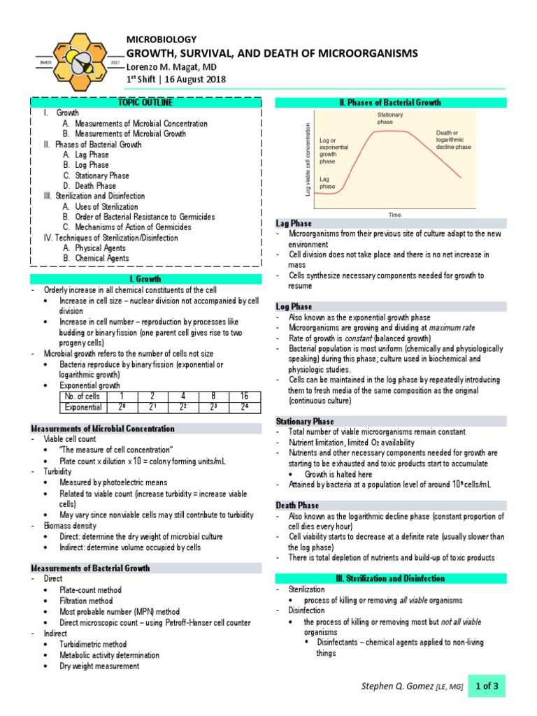 04 Microbiology - Growth, Survival, and Death of Microorganisms | PDF ...