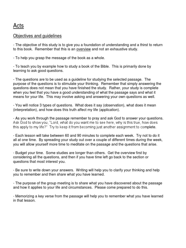 Acts Study | PDF | Acts Of The Apostles | Paul The Apostle