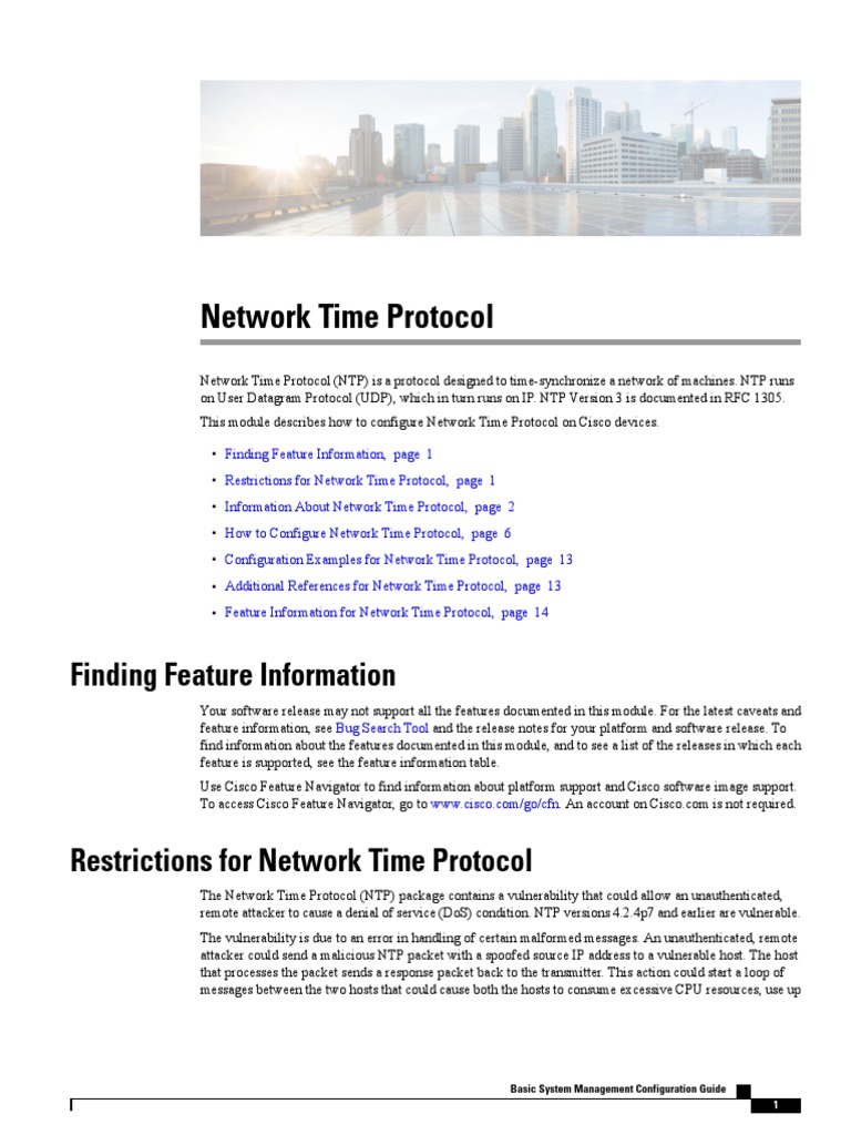Configure NTP on Cisco Devices | PDF | Denial Of Service Attack | Computer Network