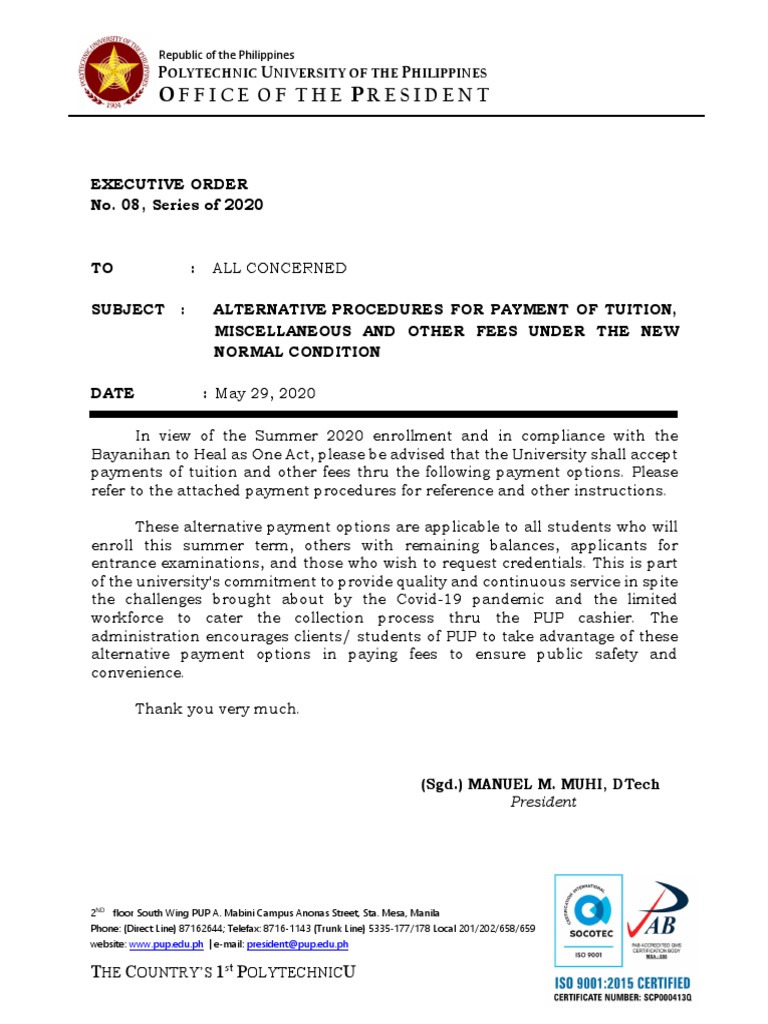 PUP Tuition Payment Procedures 2020 | PDF | Receipt | Voucher