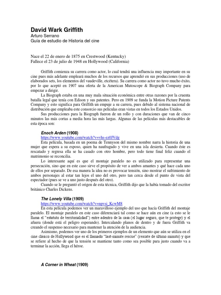 DW Griffith | PDF | Cine
