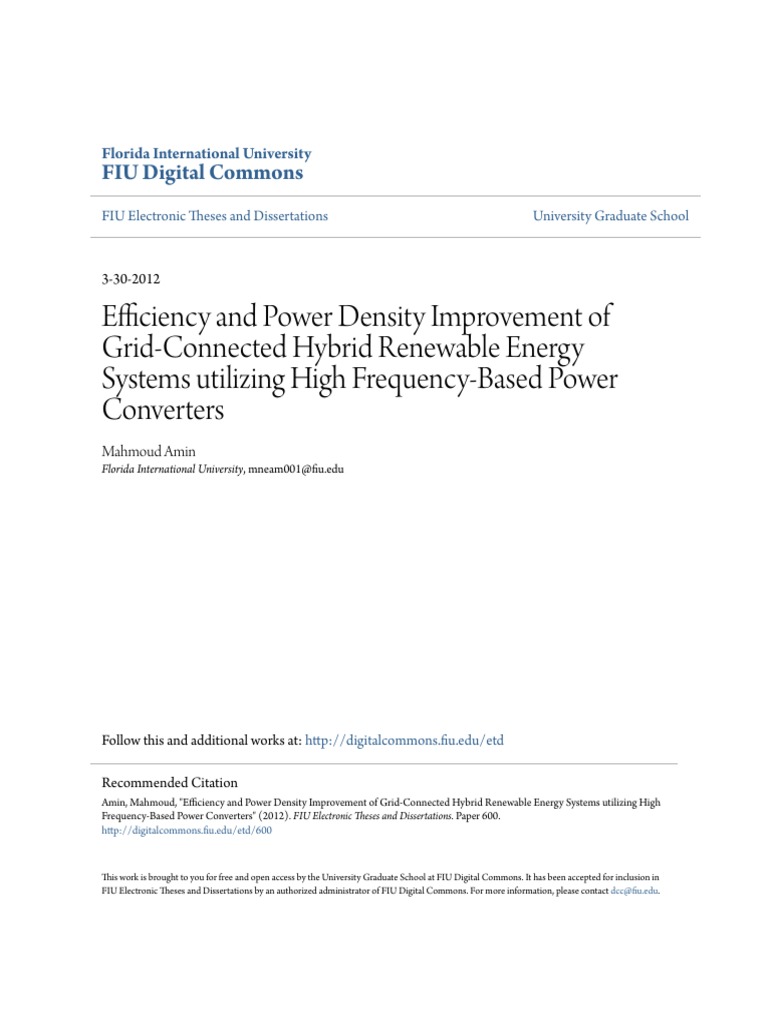 Efficiency and Power Density Improvement of Grid-Connected Hybrid ...
