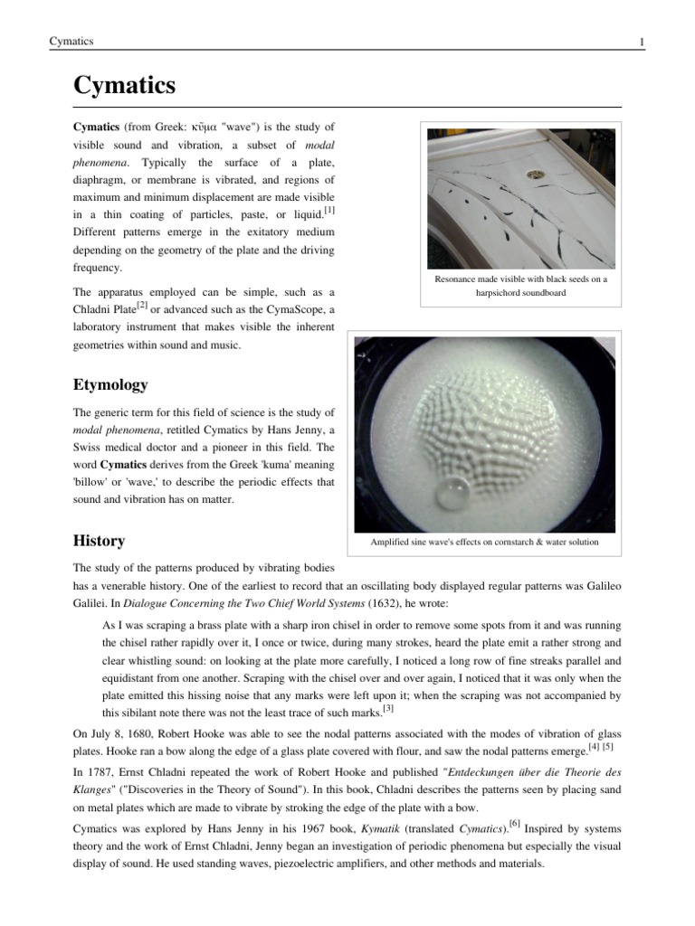 Cymatics (Wikipedia) | PDF | Physics | Entertainment (General)