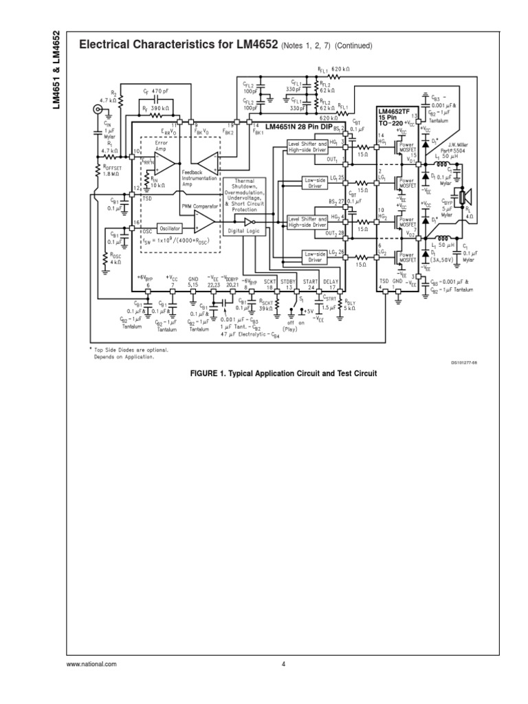Electrical Characteristics For LM4652: (Notes 1, 2, 7) (Continued) | PDF