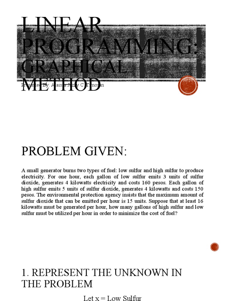 Linear Programming Graphical Method | PDF