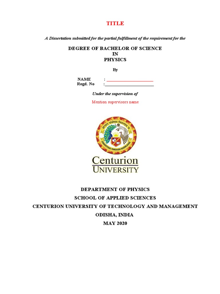 Project Thesis Format | PDF | Thesis | Academic Degree