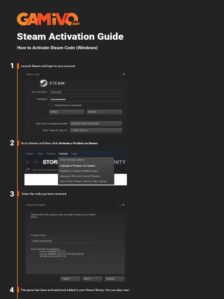 Steam Activation Guide: How To Activate Steam Code (Windows) | PDF