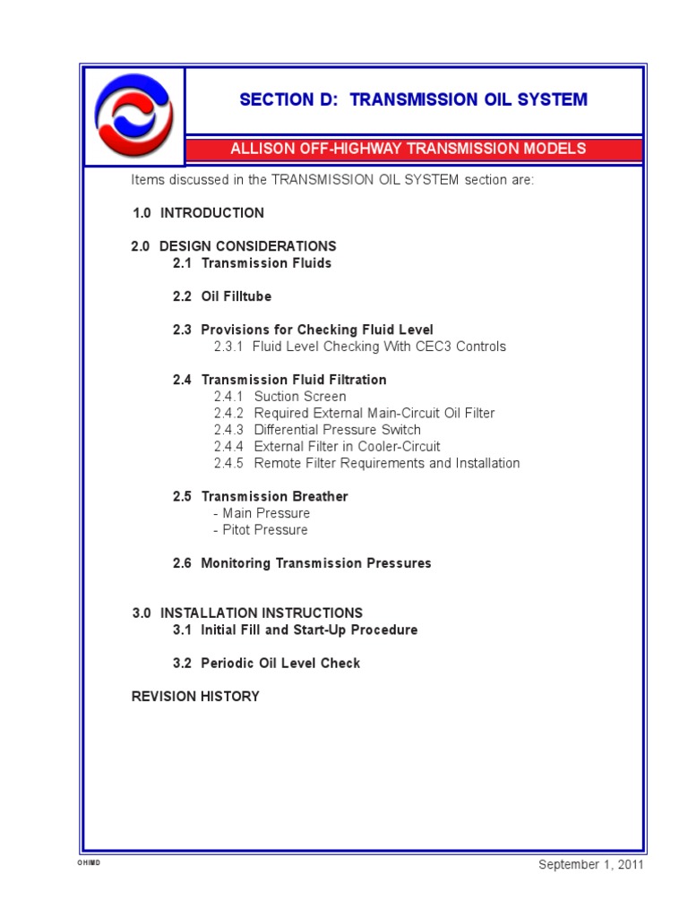 Transsmission Oil System | PDF | Transmission (Mechanics) | Motor Oil