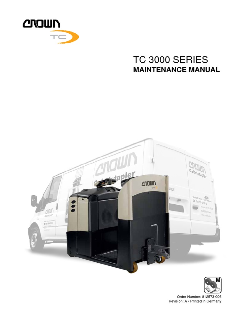 Crown TC3000 Maintenance Manual | PDF | Electrical Connector | Lubricant