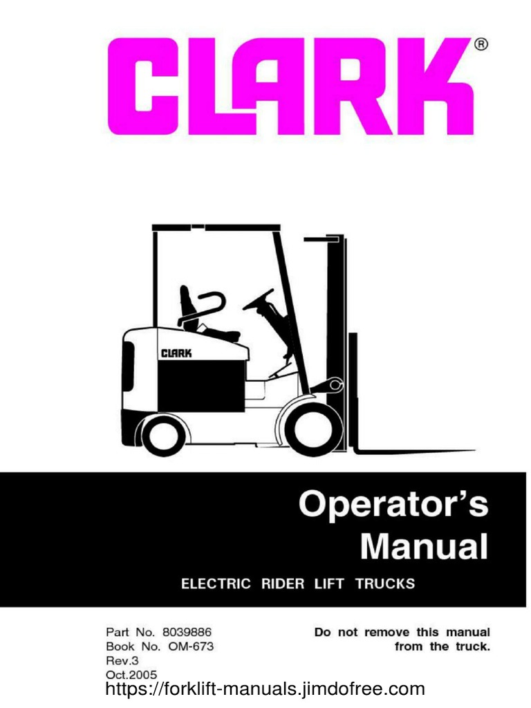 Clark Electric Rider Forklift Operator Manual | PDF