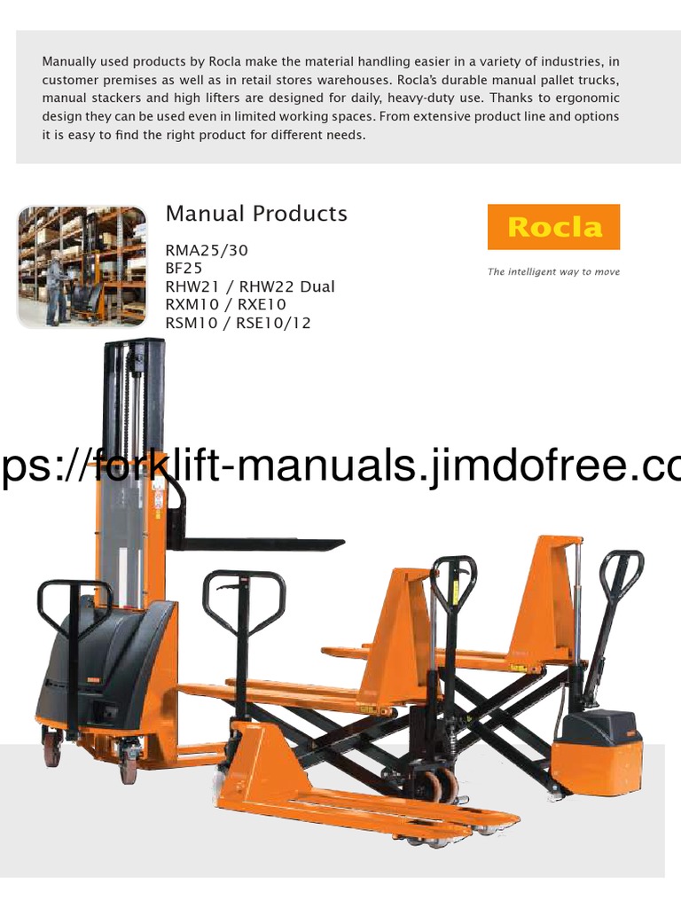 Rocla RMA BF RHW RXM RSM Brochure | PDF | Pallet | Warehouse